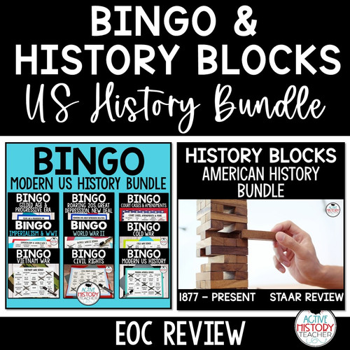 EOC US History Review Bundle Bingo and History Blocks - Amped Up Learning