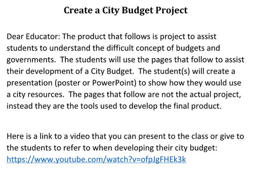 Government: City Budget Project - Amped Up Learning
