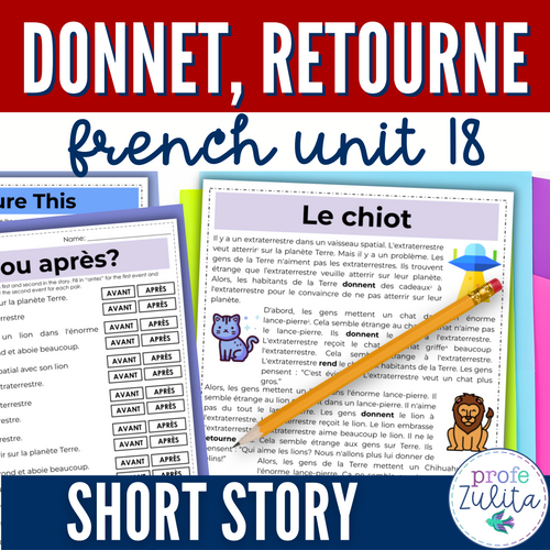 French Unit 18 - Reading Comprehension Activities - Short Story donnet ...
