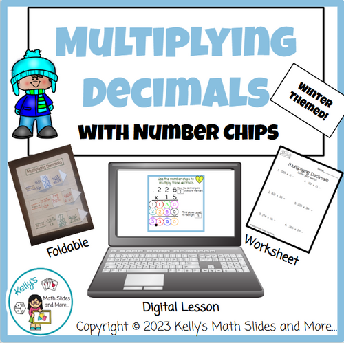 Multiplying Decimals with Number Chips - Winter-Themed - Digital and ...