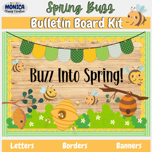 Spring Bee Kind Bulletin Board Kit-Welcome To Our Hive Classroom Decor ...