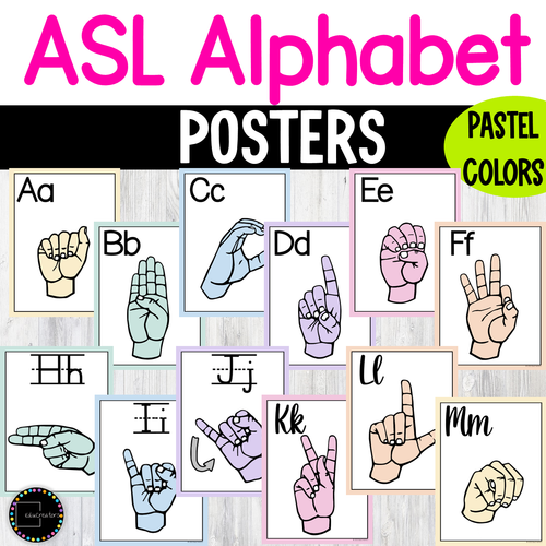 ASL Alphabet Letters American Sign Language Posters for Classrooms ...