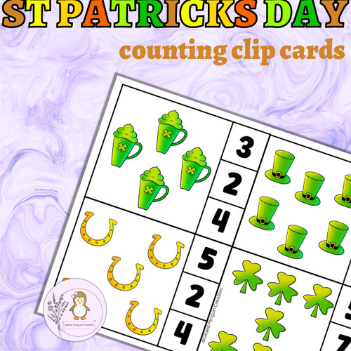 St Patrick's Day Counting Clip Cards to Learn Numbers Counting 0 to 10