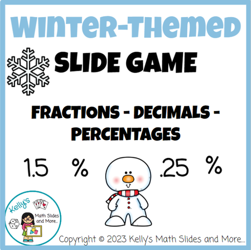 Fractions Decimals Percentages Conversion Slide Game - Winter-Themed ...