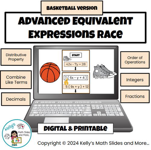 Advanced Equivalent Expressions Race - Basketball-Themed - Digital and ...