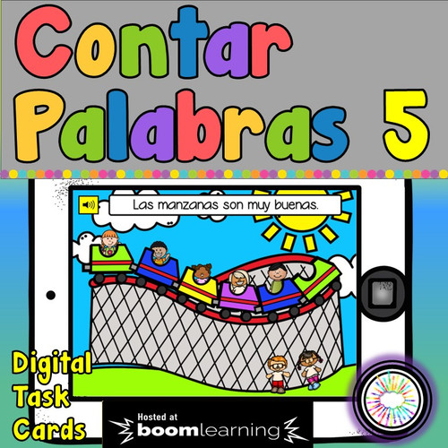 Contar palabras 5 Digital Task Cards | Boom Cards™