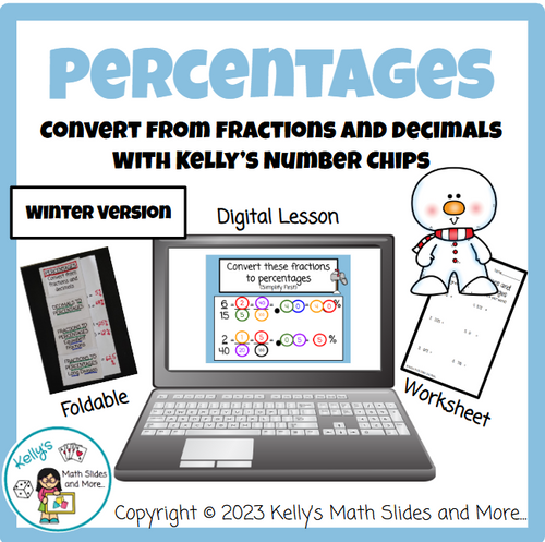 Percentages - Convert from Fractions and Decimals with Number Chips ...