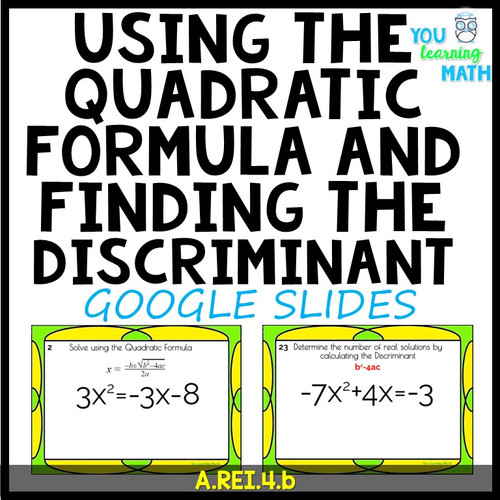 Solving Quadratic Equations using the Quadratic Formula and Finding the ...