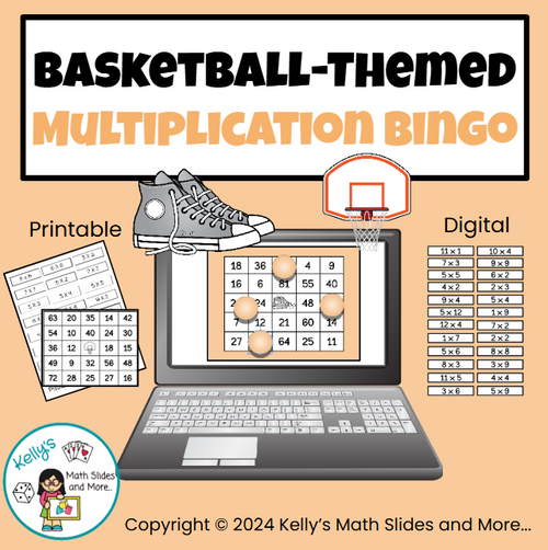 Basketball-Themed Multiplication Bingo Game - Digital and Printable ...