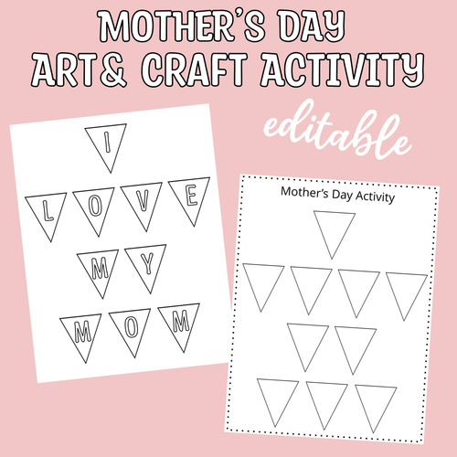 Mother's Day Art and Craft Activity Pages, Editable Mother's Day ...