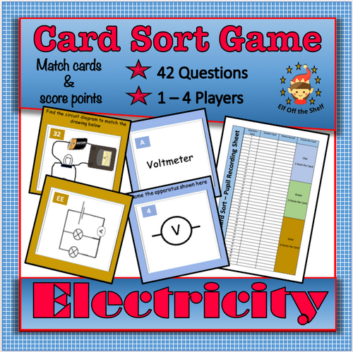 Current Electricity - 42 Question Card Sort Team Game - Amped Up Learning