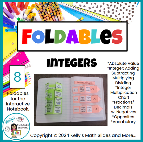 7th Grade Integers - 8 Foldables for the Interactive Notebook - Amped ...