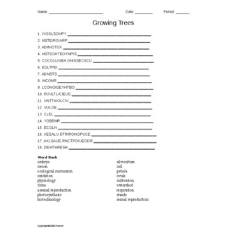 Growing Trees Word Scramble - Amped Up Learning