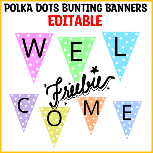 Printable Polka Dots Bunting Banners, Classroom Bunting Banners ...