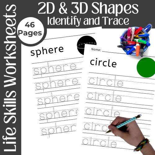 Shapes Worksheets: 2D Shapes, 3D Shapes, Kindergarten, Special Ed, ID ...