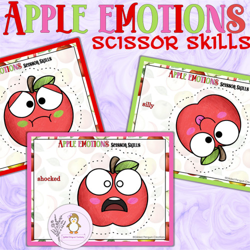 Apple Emotions Scissor Skills Activity Scissor Cutting Practice Early ...