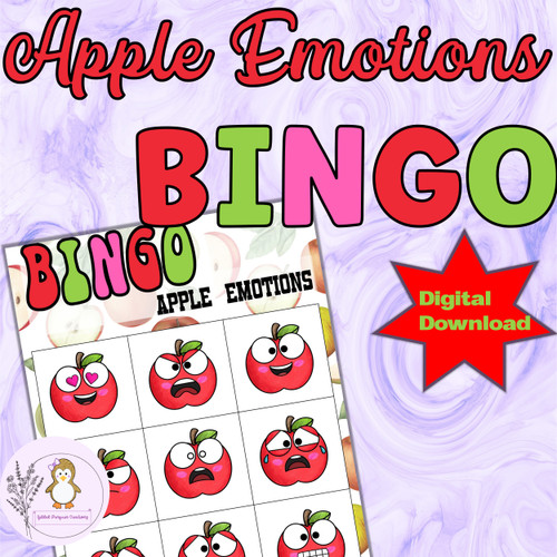 Apple Emotions Bingo Cards Emotions Feelings Activity Game- 3x3