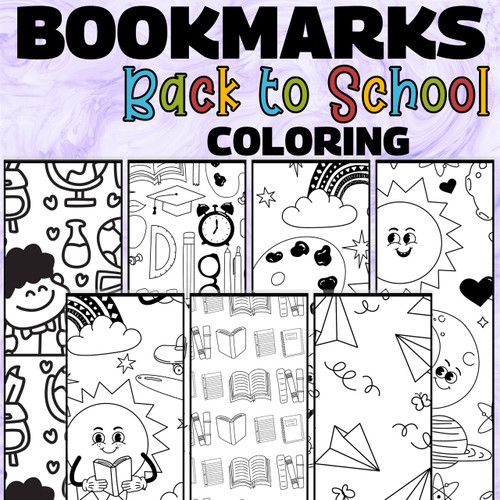 Back to School Bookmarks to Color Set 1 | Coloring Bookmarks