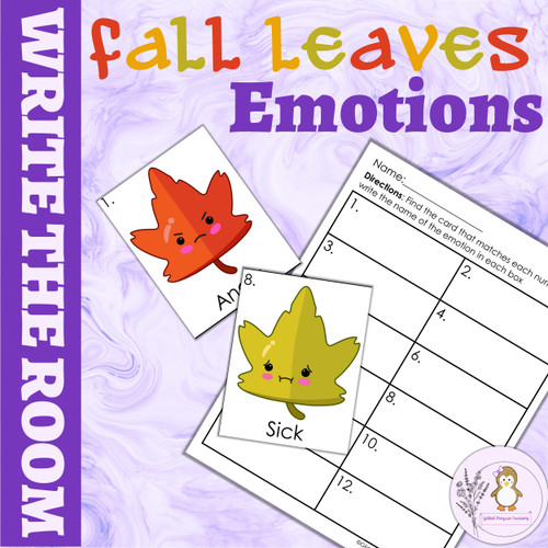 Fall Leaves Emotions Write the Room Kindergarten