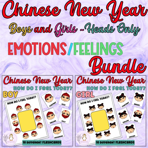 How Do I Feel Today Chinese New Years BOY/GIRL-HEAD Bundle Emotions ...