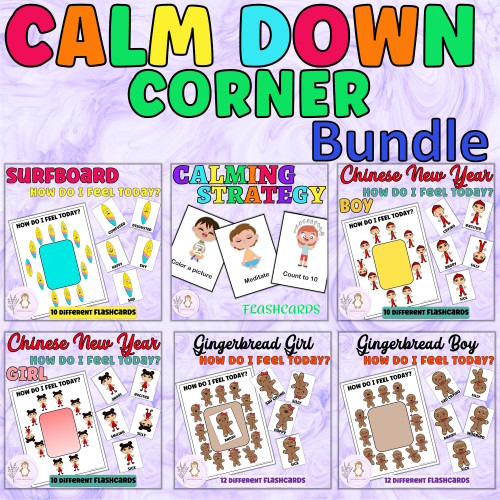 Calm Down Corner Feelings Emotions Calming Corner Bundle Preschool ...