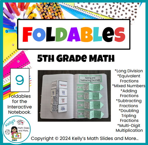 5th Grade Math - 9 Foldables for the Interactive Notebook