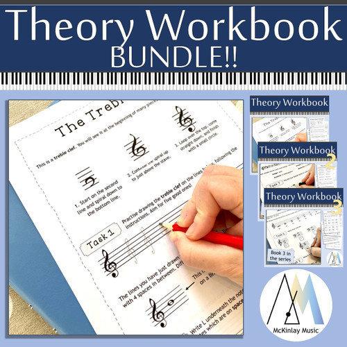 Music Theory Workbooks BUNDLE for middle school or older beginners ...
