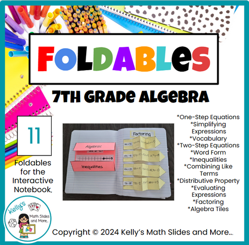 7th Grade Algebra - 11 Foldables for the Interactive Notebook - Amped ...