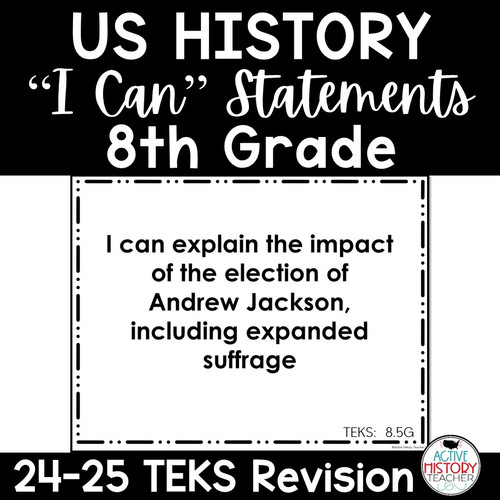 US History I Can Statements 8th Grade 24-25 TEKS Revision Back to ...