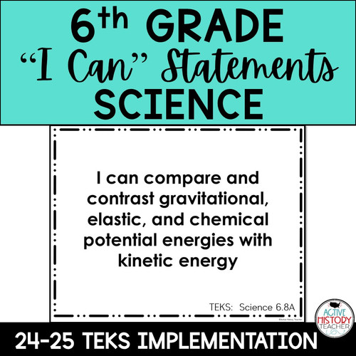 6th Grade Science TEKS I Can Statements 24-25 TEKS Revision Back to ...