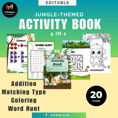 Activity Book | Jungle-themed | for Primary Learners - Amped Up Learning