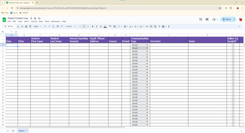 Digital Parent Contact and Communication Log - Amped Up Learning
