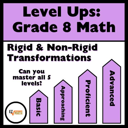 Level Ups: Rigid & Non-Rigid Transformations Review Activity Grade 8