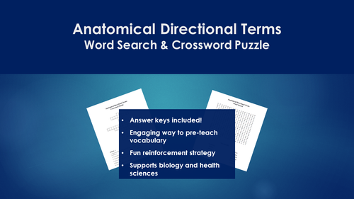 Anatomical Directional Terms - Word Search & Crossword Puzzle - Amped ...