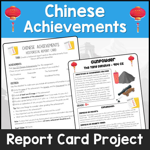 Chinese Achievements - Historical Report Card - Amped Up Learning