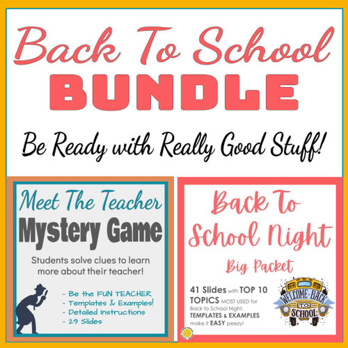 BUNDLE- Meet the Teacher Mystery Game & Back-to-School Night Parent and ...