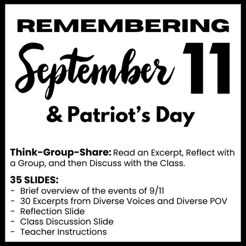 September 11 Activity - Reading Excerpts, Reflection, Class Discussion
