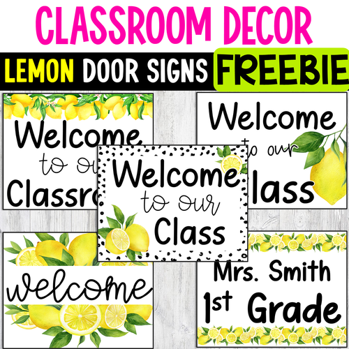 Lemon Door Sign Classroom Decor
