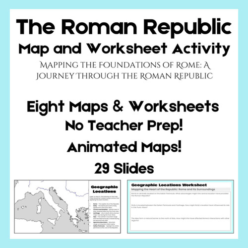 Roman Republic Map Exploration: Engaging Geography 8 Maps & Worksheets ...