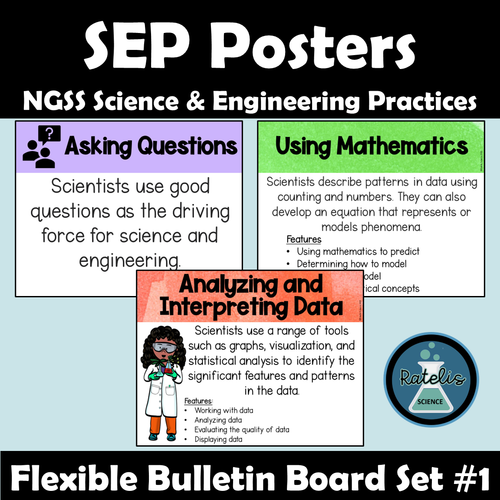 NGSS SEP Science and Engineering Posters Bulletin Board Classroom ...