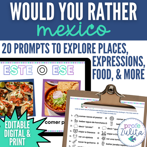 Spanish This or That Mexico Culture Would You Rather Game & Gallery ...