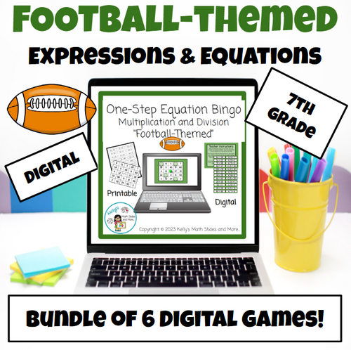 Expressions and Equations Football Bundle of 6 Games - Amped Up Learning