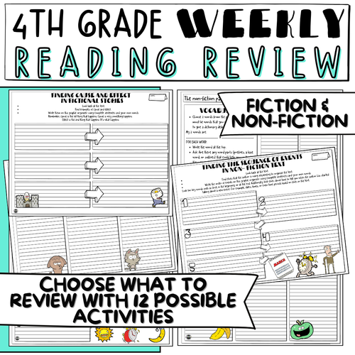 4th Grade Weekly Reading Review | Centers | Test Prep