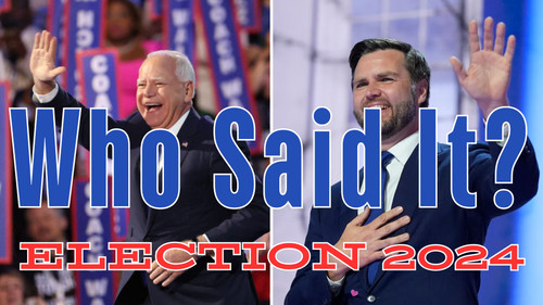 Election 2024 Vice President Edition of Who Said It? PowerPoint Game