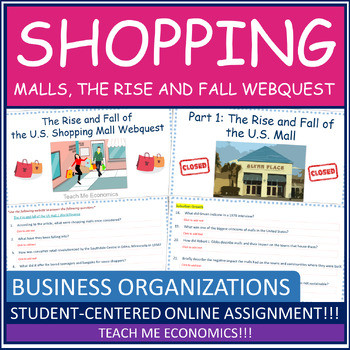 Rise & Fall US Shopping Malls Economic Webquest Business Organizations ...