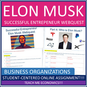 Elon Musk Entrepreneur, Tesla Economic Webquest Business Organizations ...