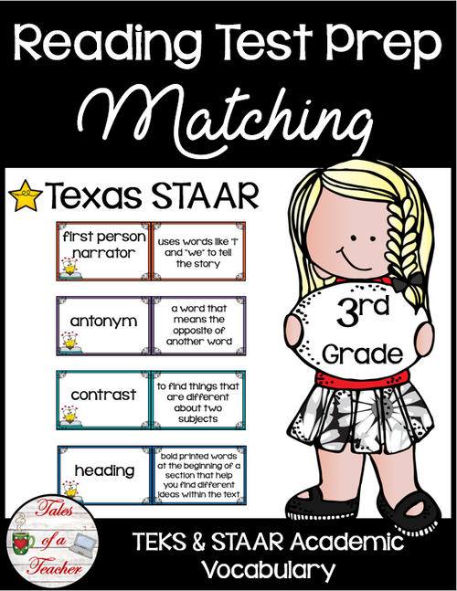3rd Grade STAAR Reading Matching Test Prep - Amped Up Learning