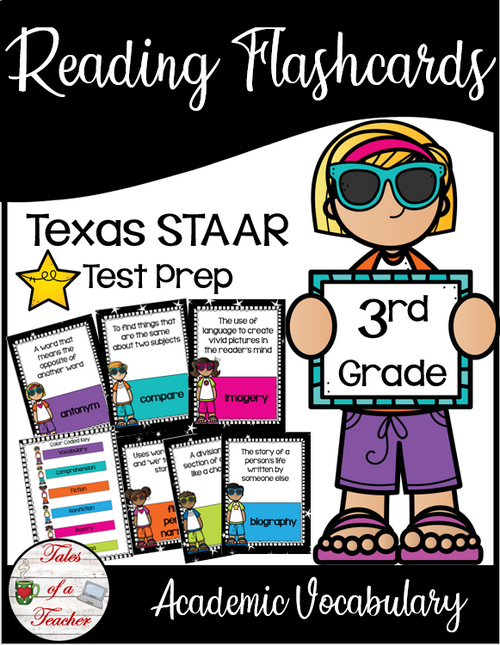 3rd Grade STAAR Reading Academic Vocabulary Flashcards - Amped Up Learning