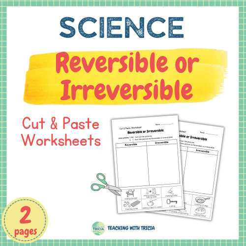 Science - Reversible or Irreversible: Cut & Paste Worksheets, Printer ...