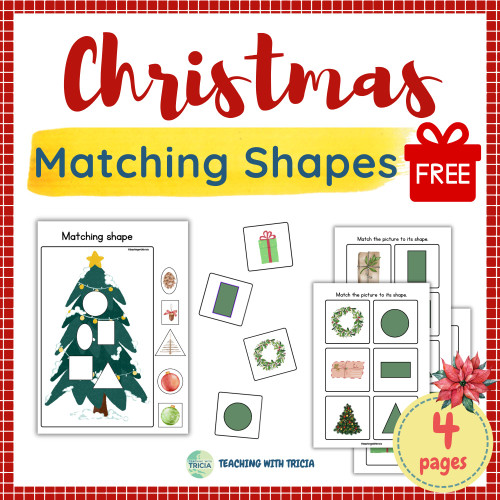 Free - Christmas Shapes: Matching 2D Shapes - Amped Up Learning